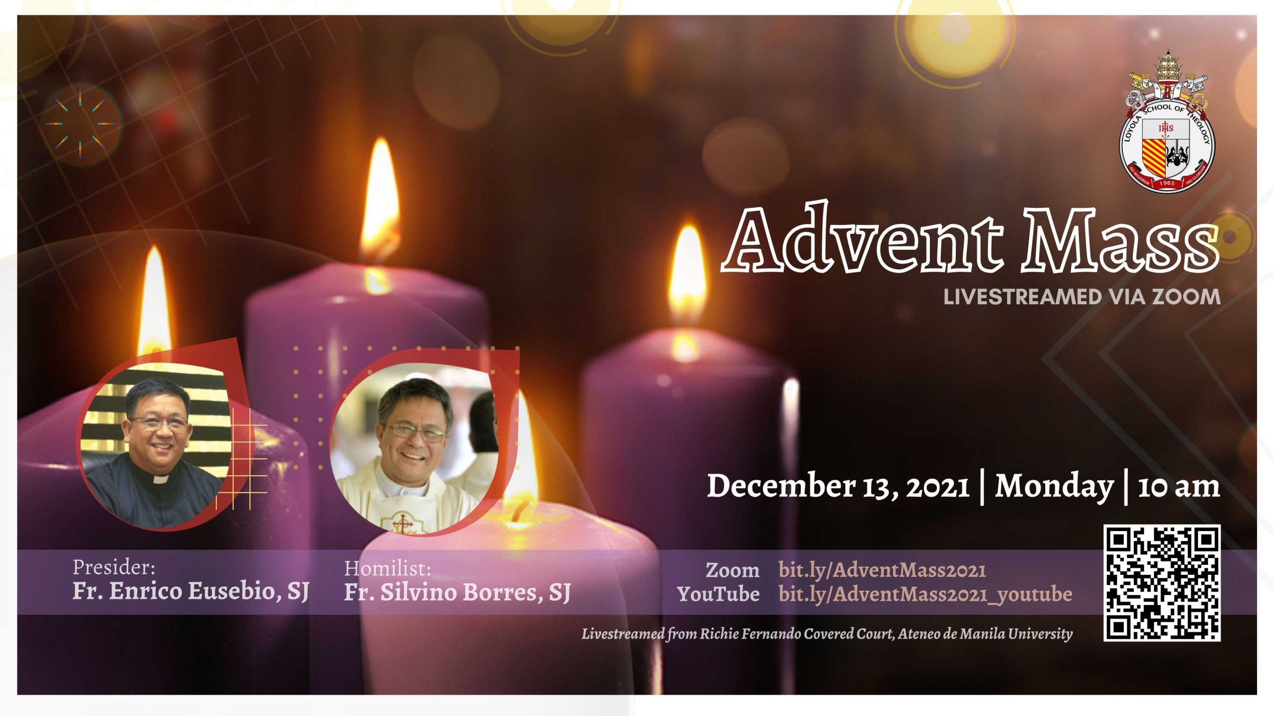 Advent Mass - Livestreamed via Zoom - December 13, 2021 | Monday | 10 ...